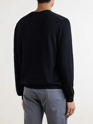SLOWEAR Cotton And Silk-blend Sweater - Black