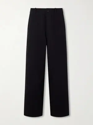 KAPTAIN SUNSHINE Wide-leg Cotton-drill Trousers - Black