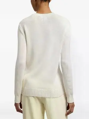 Ralph Lauren Appliqué Bear Motif Crew Neck Sweater