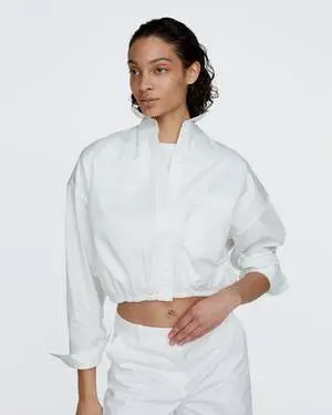 ATM Anthony Thomas Melillo Cinched Waist Cotton Poplin Shirt - White
