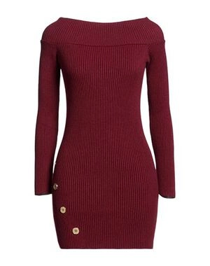 HAVEONE Off-the-shoulder Ribbed-knit Mini Dress - Red