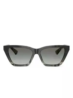 Burberry Check Pattern Cat-eye Sunglasses - Black