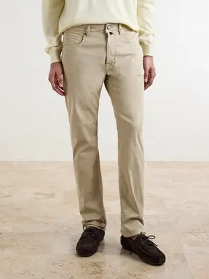 SLOWEAR Slim-fit Stretch Trousers - Neutrals