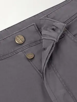 SLOWEAR Slim-fit Stretch Cotton-blend Gabardine Trousers - Gray
