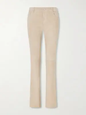 Stouls Pawlonia Suede Flared Pants - Gray