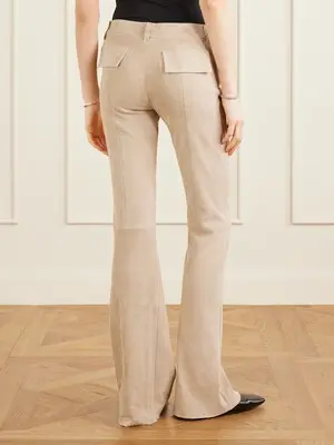 Stouls Pawlonia Suede Flared Pants - Gray