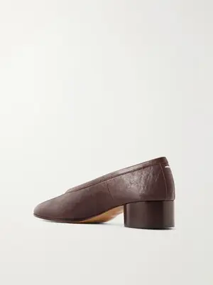 MAISON MARGIELA Tabi Leather Ballerina Pumps - Brown
