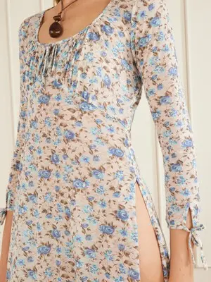 Anna Sui Floral-print Jersey Midi Dress