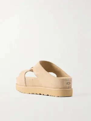 UGG Goldenstar Hi Cutout Suede Slides - Brown