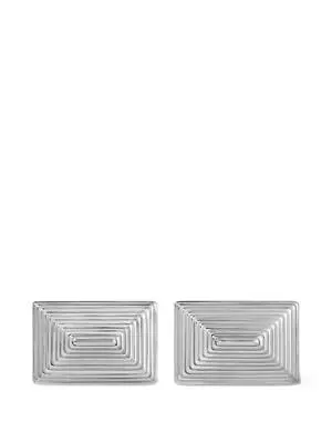 HEAVEN MAYHEM Celeste Square Earrings Silver