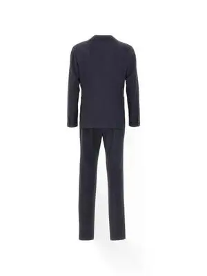MANUEL RITZ Patch-pocket Logo-pin Suit - Blue