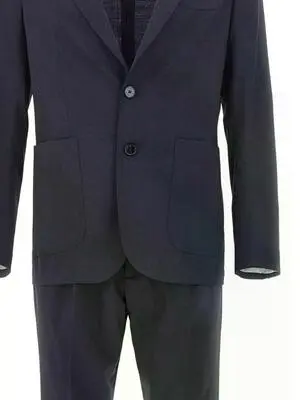 MANUEL RITZ Patch-pocket Logo-pin Suit - Blue
