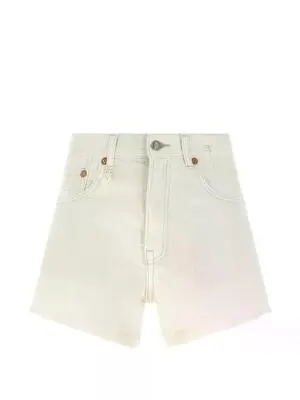 R13 Off-white Frayed Denim Shorts