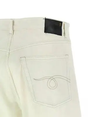 R13 Off-white Frayed Denim Shorts