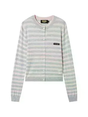 MINI CREAM Striped Cardigan - Grey