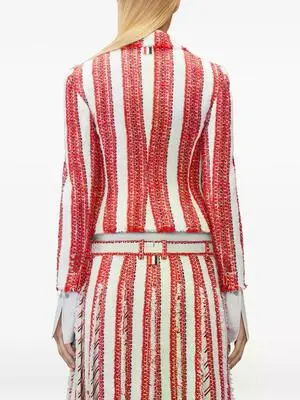 Thom Browne Ribbon Tweed Cropped Jacket