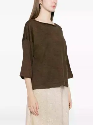 ROBERTO COLLINA Boat Neck Knitwear - Brown