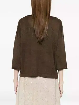 ROBERTO COLLINA Boat Neck Knitwear - Brown