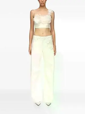 David Koma Floral Appliqué Cropped Top