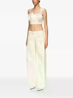 David Koma Floral Appliqué Cropped Top
