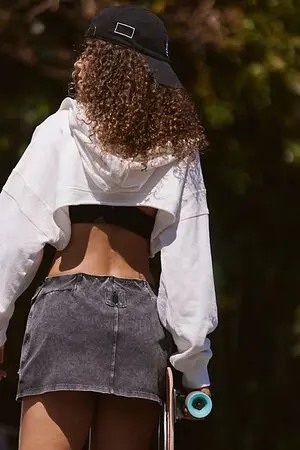 Free People Coastline Cropped Hoodie - White
