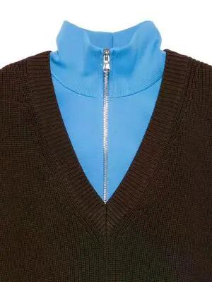 Tibi Cardigan Stitch Vest With Removable Dickie