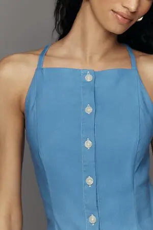 Maeve Sleeveless Linen-blend Mini Dress