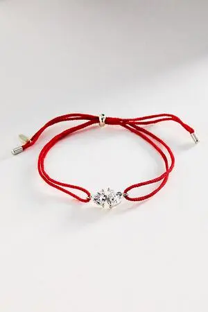 Anthropologie Crystal Cord Bracelet Red
