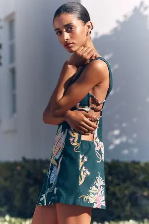 green curry salad dressing Vero Dress In Olive Green Doppio Satin main image 1