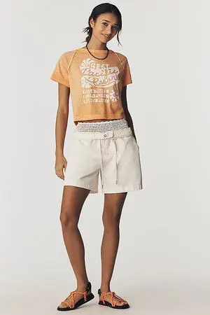 PILCRO Raglan Graphic Tee - Peach