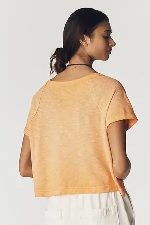 PILCRO Raglan Graphic Tee - Peach
