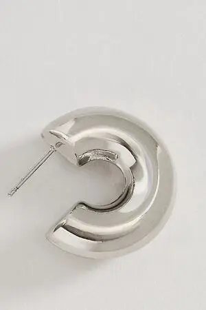 Anthropologie Tube Hoop Earrings - Silver