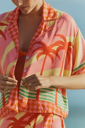 MAAJI Jungle Sway Octavia Buttondown Top - Red Pattern