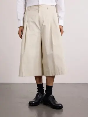 AMOMENTO Cotton-blend Bermuda Shorts - Neutrals