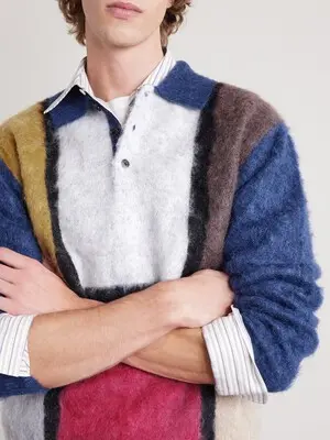BEAMS Colour-block Polo Sweater
