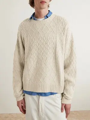 MANAAKI Keanu Cable-knit Merino Wool-blend Sweater