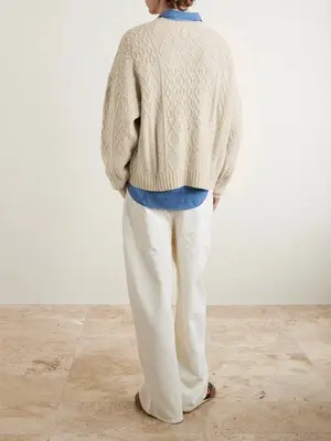 MANAAKI Keanu Cable-knit Merino Wool-blend Sweater