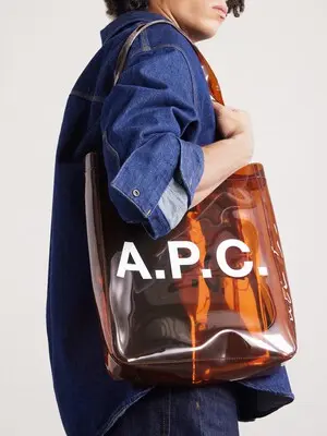 A.p.c. Logo-print Pvc Tote - Orange