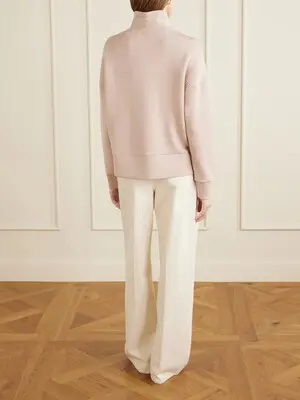 Varley Kayleigh Paneled Jersey Half-zip Sweater - Neutrals