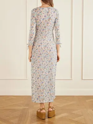 Anna Sui Calico Floral-print Jersey Midi Dress