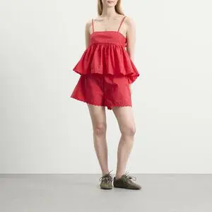 Cecilie Bahnsen Blossom Embroidered Taffeta Shorts