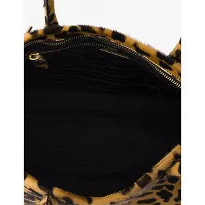Prada Large Printed Leather Handbag - Neutral