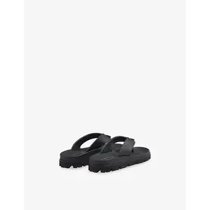 Prada Triangle-logo Rubber Thong Sandals - Black