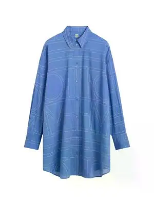 TOTEME Geometric Print Shirt With Stitched Embellishment - Blue