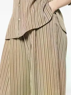 Marella Striped Wide-leg Trousers - Neutrals