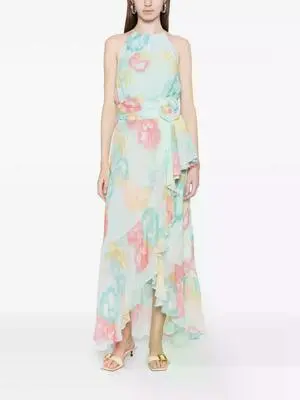 Marella Floral Print Ruffled Dress
