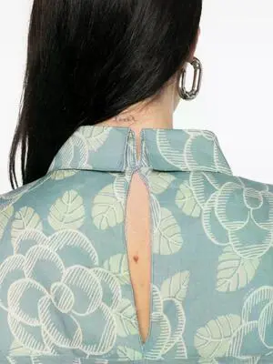 Marni Floral Collar Shirt Dress