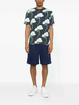 Kenzo Archive Rose Cotton T-shirt - Blue