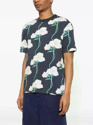 Kenzo Archive Rose Cotton T-shirt - Blue