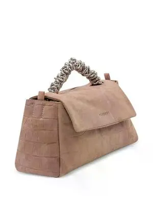 Orciani Croc-effect Tote Bag With Twisted Handle - Neutrals